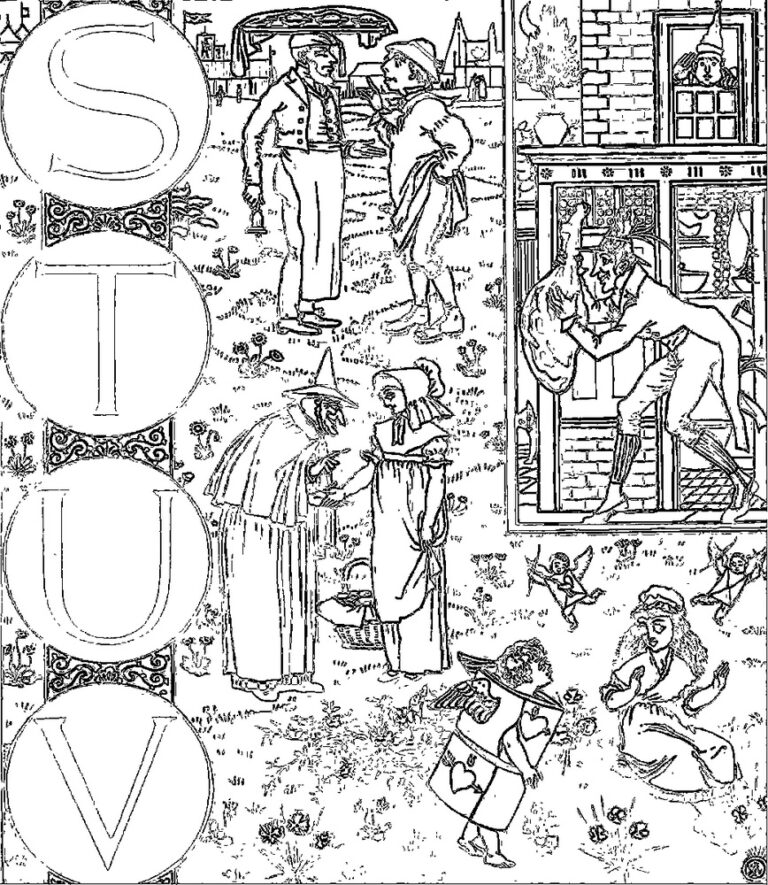 ウォルター・クレインの塗り絵 2 | 絵本・名画・花の塗り絵